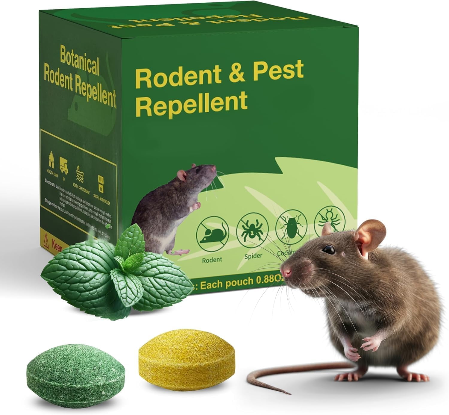 Rodent Repellent with Peppermint Oil - Mouse, Rat & Squirrel Deterrent ...