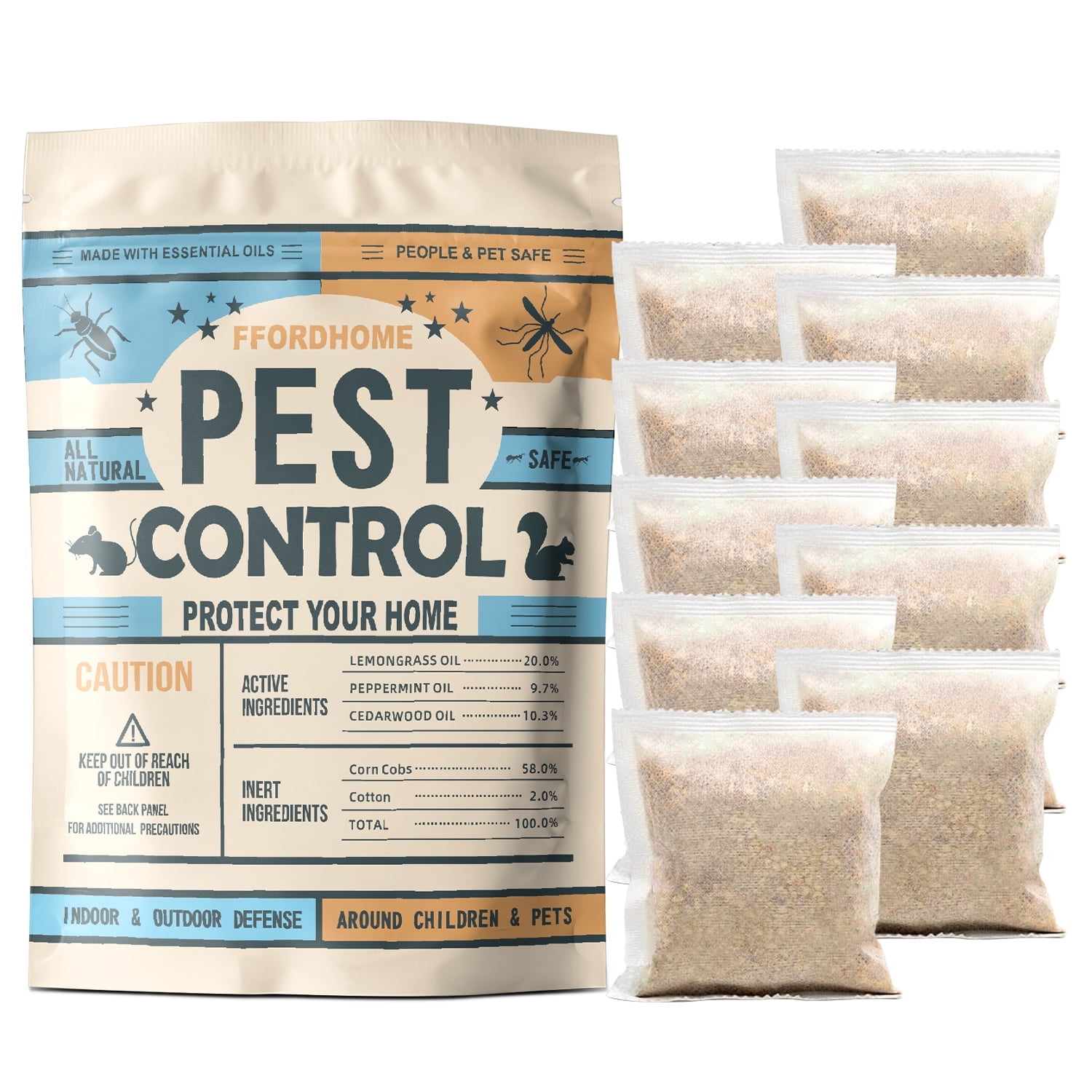 Pest Repellent Packs - Repel Rodent with Peppermint, High-Strength Mice ...