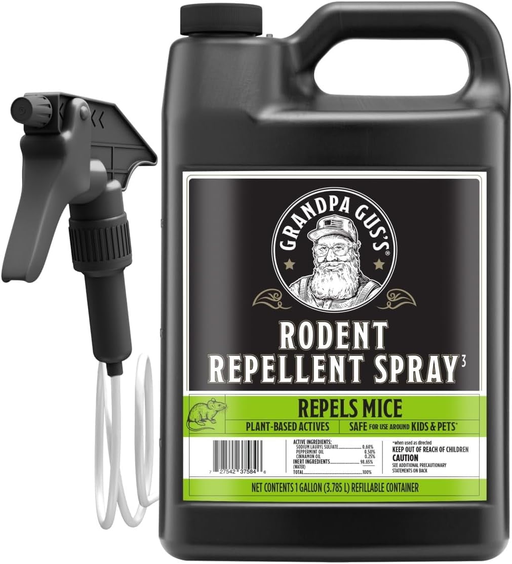 Rodent Repellent Spray with Sprayer, Natural Peppermint & Cinnamon Oils ...