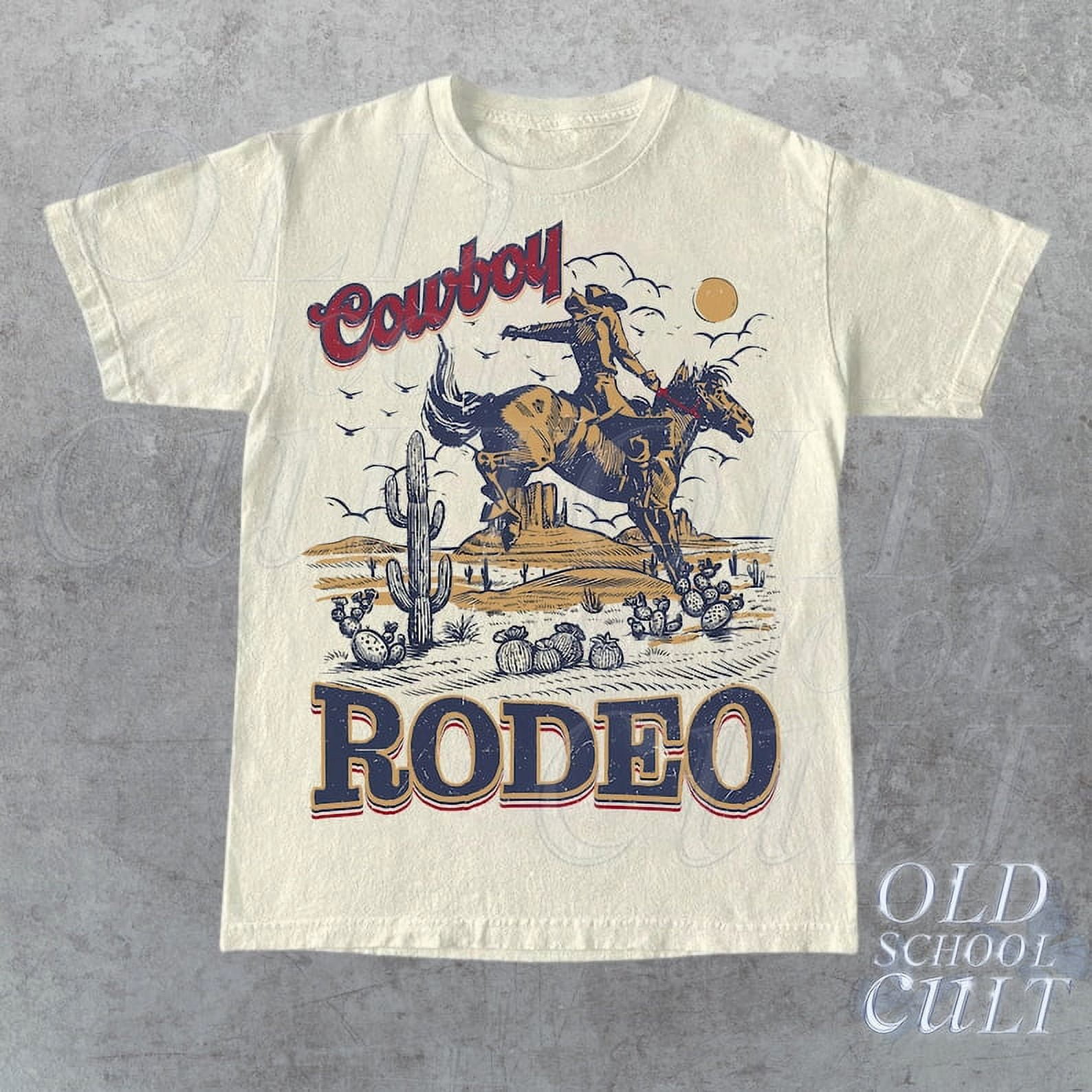 Rodeo 90s Graphic Cowboy T-Shirt, Vintage 2000s Graphic Western Shirt ...