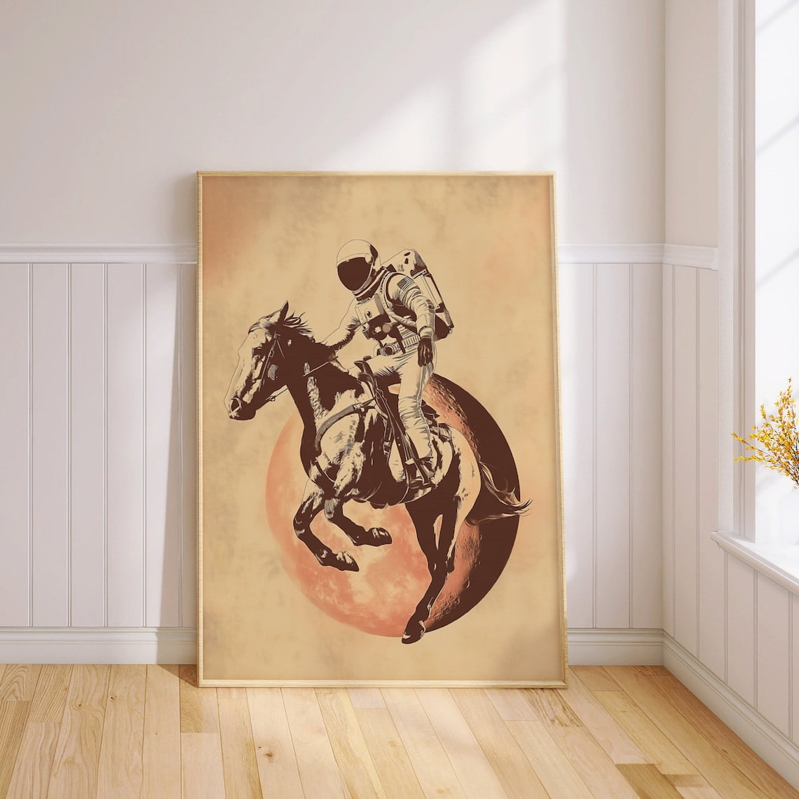 Rodeo Astronaut Print, Space Cowboy Poster, Bucking Bronco Wall Art ...