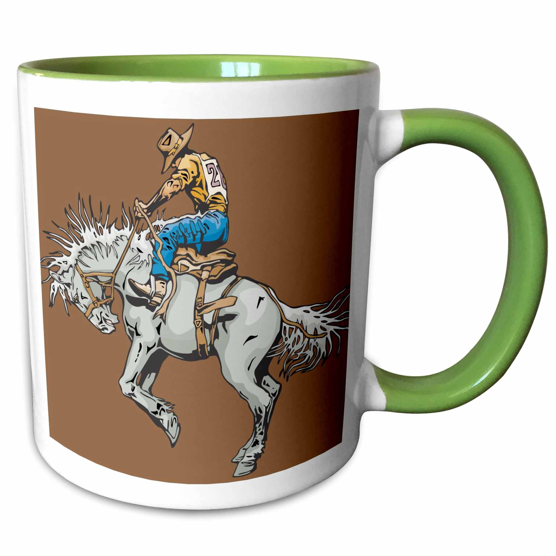 Rodeo Bronc Rider 15oz Two-Tone Green Mug mug-124133-12 - Walmart.com