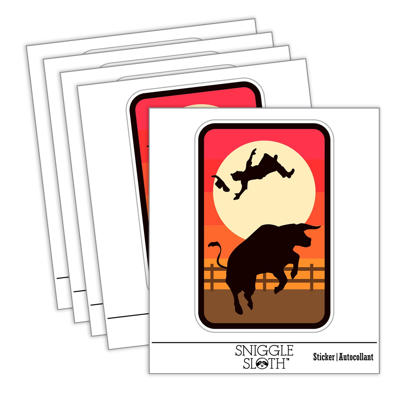 Rodeo Bull Bucking Throwing Cowboy Car Window Bumper Water Bottle Phone ...