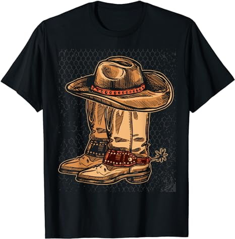 Rodeo Bull Riding Hat Line Dance Boots Cowboy T-Shirt - Walmart.com