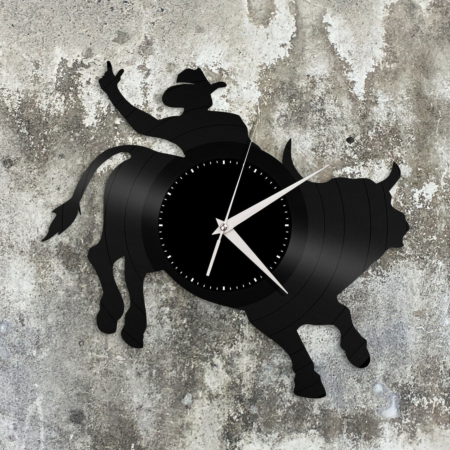 Rodeo Bull Vinyl Wall Clock Unique Gift for Sports Lovers Home Room ...