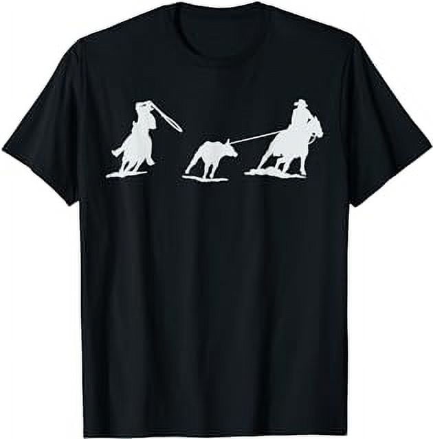 Rodeo Cattle Team Roping Calf Steer Horse T-Shirt - Walmart.com