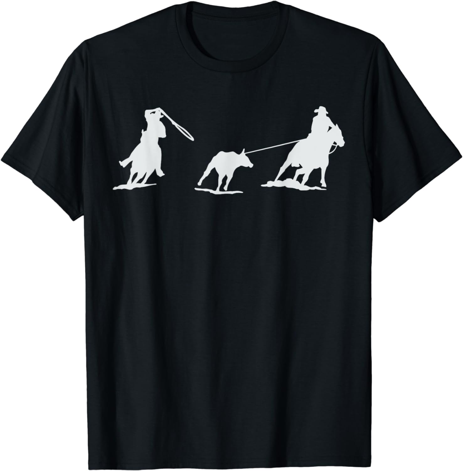 Rodeo Cattle Team Roping Calf Steer Horse T-Shirt - Walmart.com