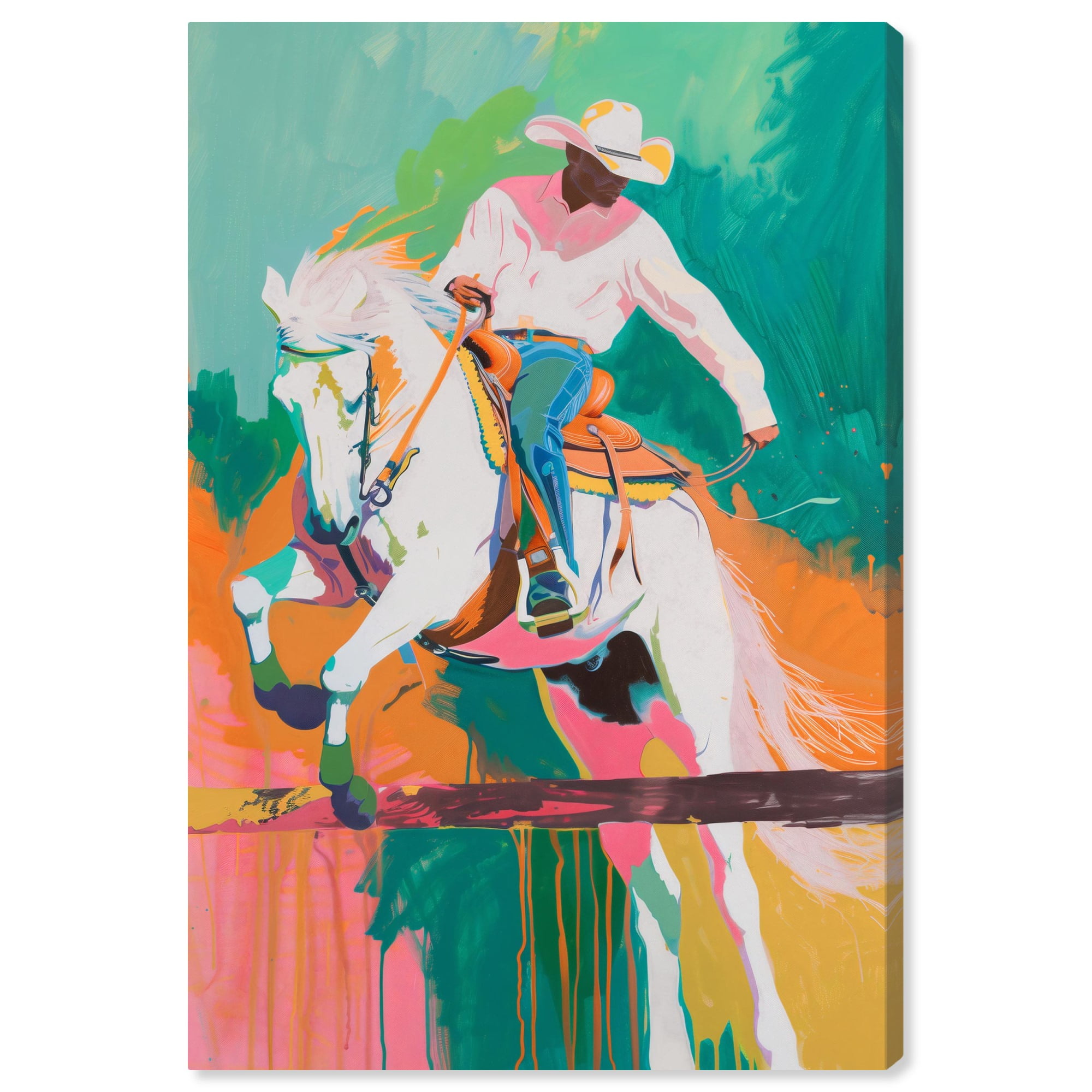 Rodeo Cowboy Canvas Trendy Western Print by Art Remedy, Gallery Wrapped ...