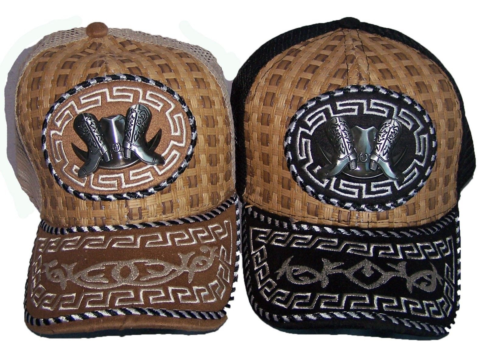 Rodeo Cowboy Hat & Boots Embroidered Mesh Baseball Caps (Rodeo88 ...