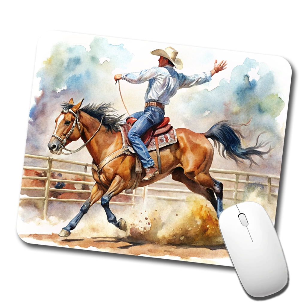 Rodeo Cowboy Horse Country Mouse Pad Low Profile Gaming Mat - Walmart.com