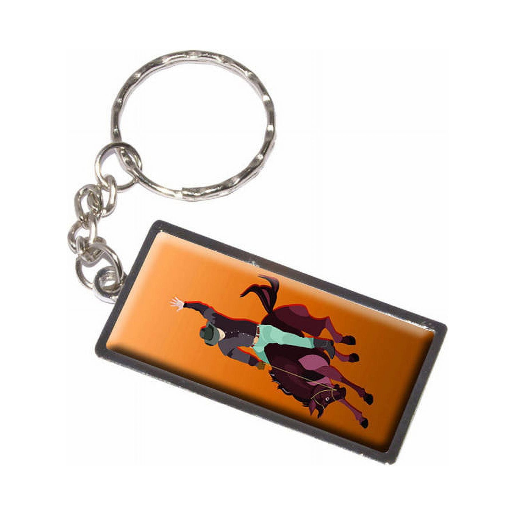 Rodeo Cowboy Orange Western Horse Country Keychain Key Chain Ring ...