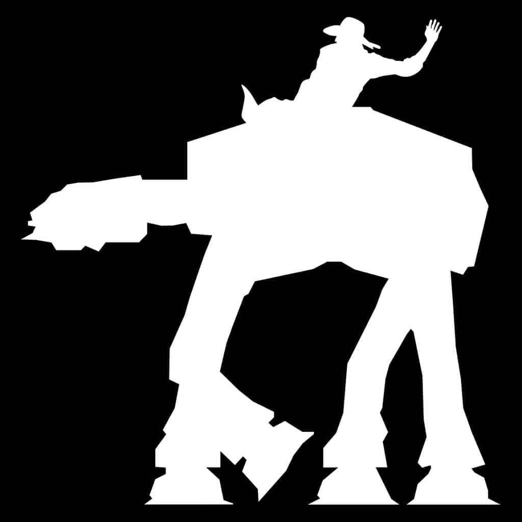Rodeo Cowboy Riding AT-AT Star Wars Inspired Decal Sticker | 6-Inches ...