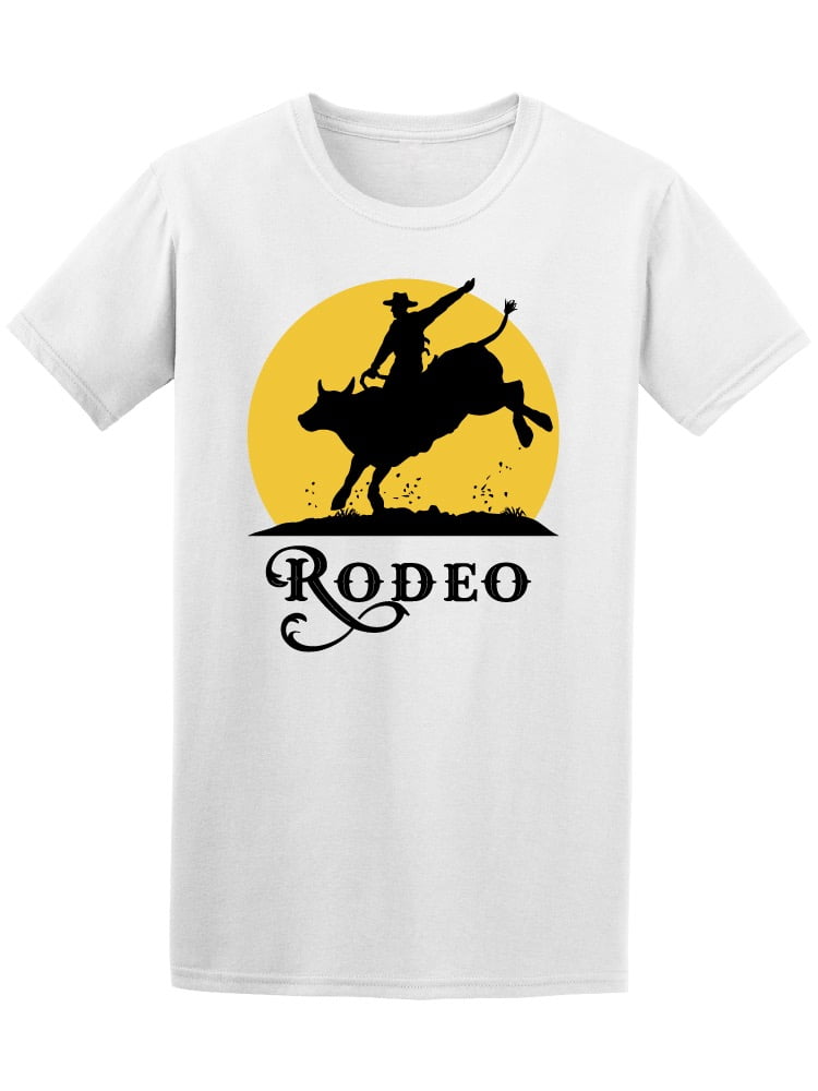 Rodeo Cowboy Riding Bull T-Shirt Men -Image by Shutterstock, Male x ...