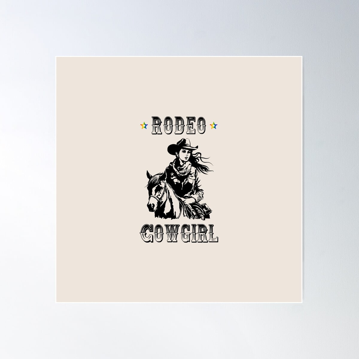 Rodeo Cowgirl, Classic pride flag graphic, Black and white Cowgirl ...