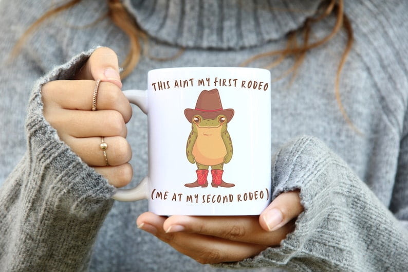 Rodeo Frog - Coffee Mug, Frog Mug, Funny Meme, Rodeo Coffee Mug, Trendy ...