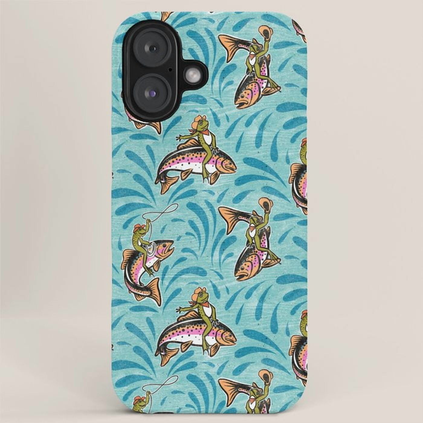 Rodeo Frogs Aqua Funny Western Cowboy Frog Art Phone Case for iPhone 12 ...