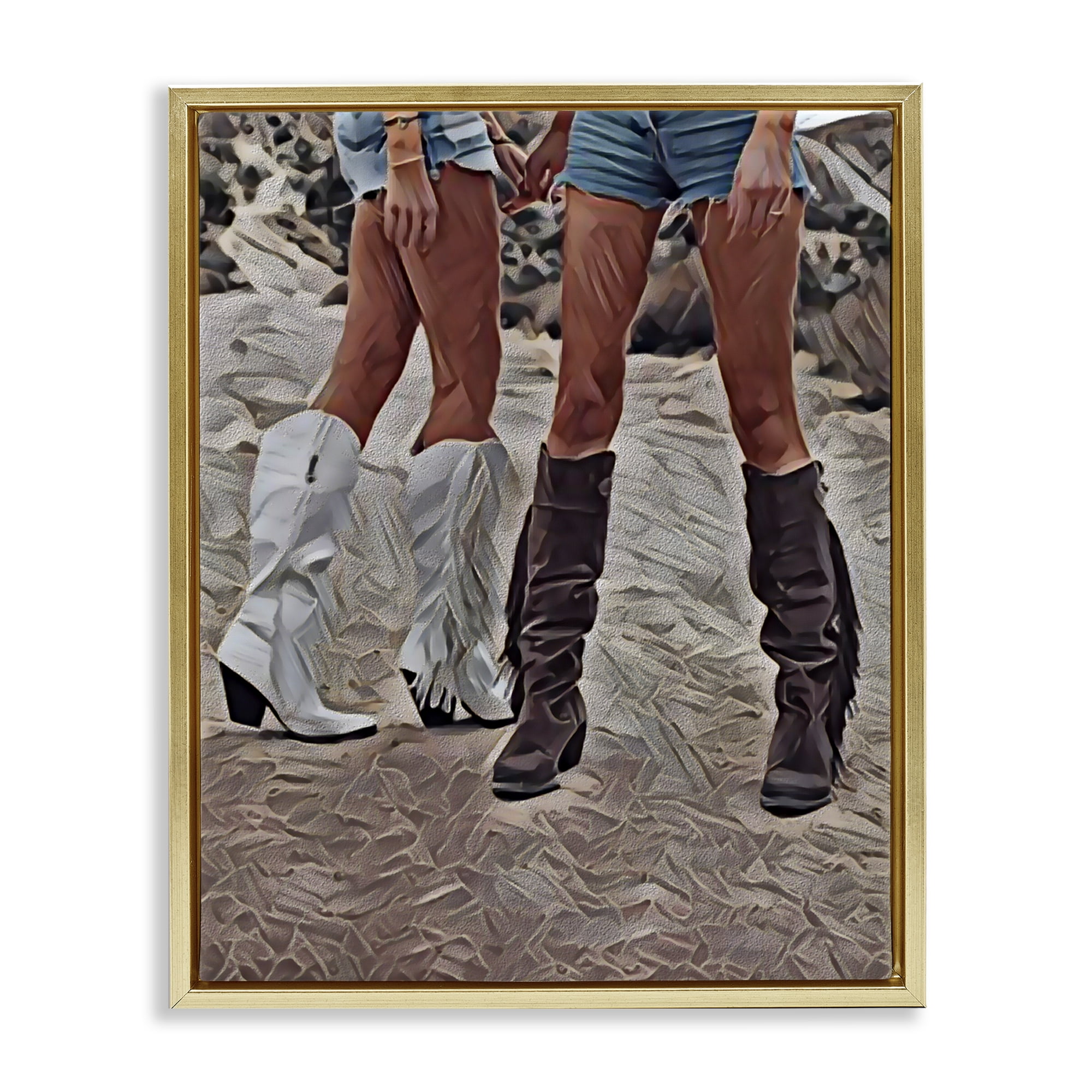 Rodeo Girls Friendship Gold Framed Floater Canvas Wall Art, design by ...