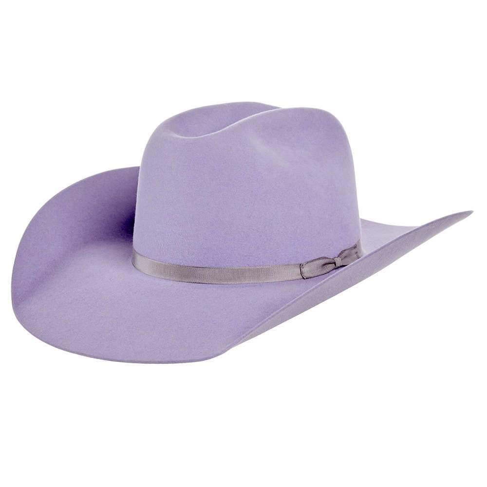 Rodeo King Mens RK 7X Lilac Grey Ribbon band 4 Brim OC Felt hat 75/8 ...