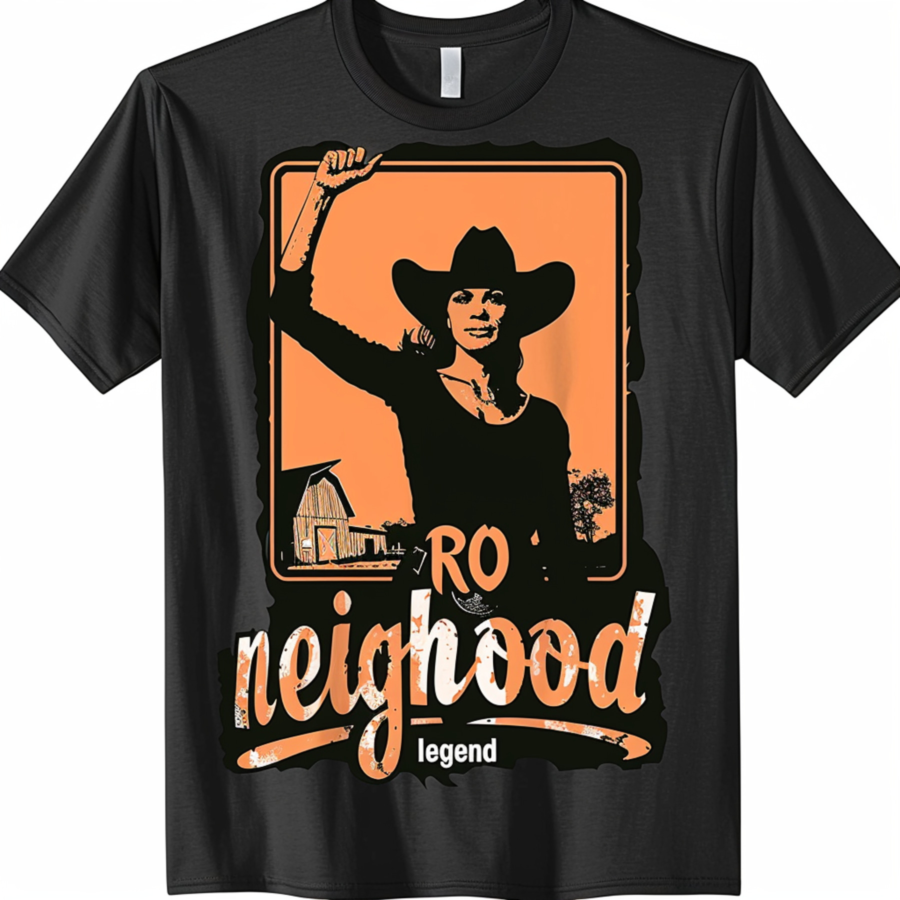 Rodeo Legend Tee Western Style Black Shirt with Cowboy Girl ...