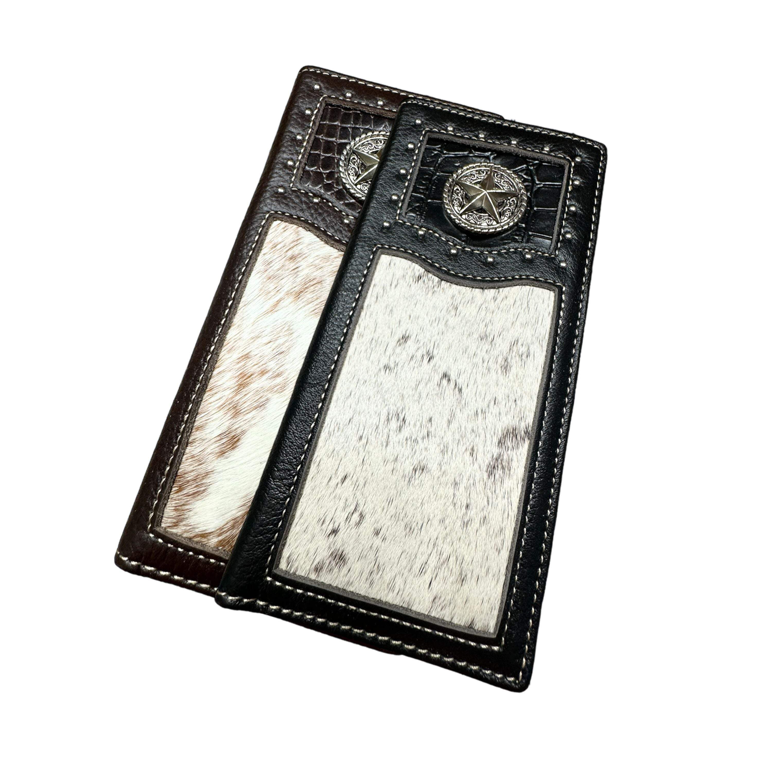 Rodeo Long Wallet With Cowhair Lone Star Concho - Walmart.com