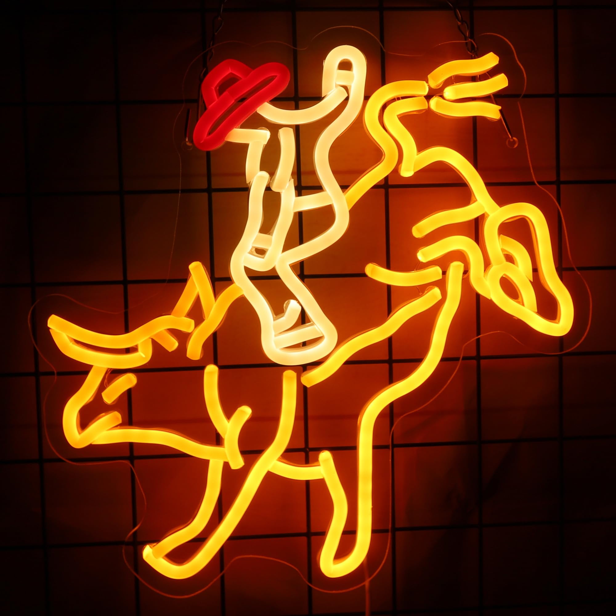 Rodeo Neon Sign, Cowboy Rides Bull Neon Light, Bull Riding Led Sign ...