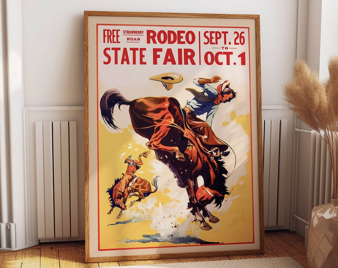 Rodeo Poster For Wall Art And Western Decor Large Rodeo Poster Wall Art ...