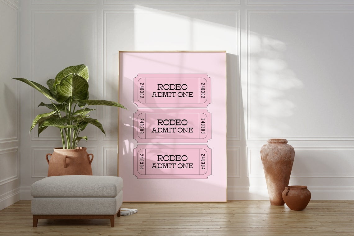 Rodeo Ticket Print / Retro Ticket Print, Preppy Print, Cowgirl Wall Art ...