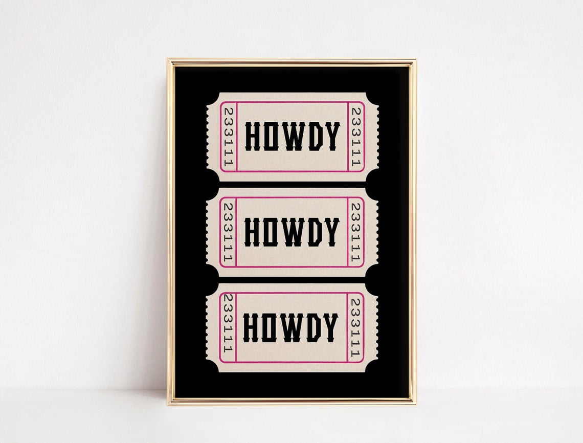 Rodeo Ticket Texas Poster, Typography Southwestern Modern Farmhouse ...