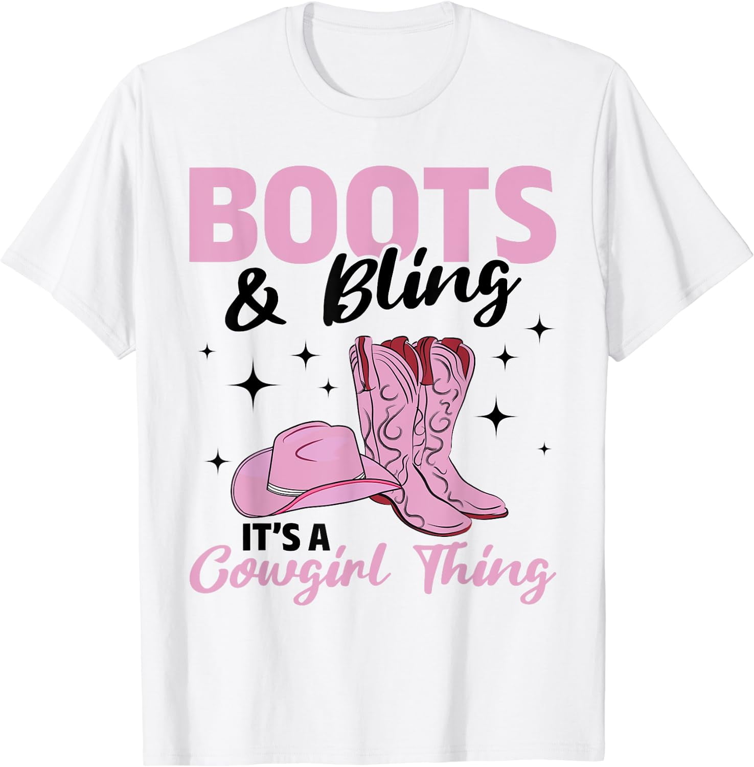 Rodeo Western Country Southern Cowgirl hat - Boots & Bling T-Shirt ...