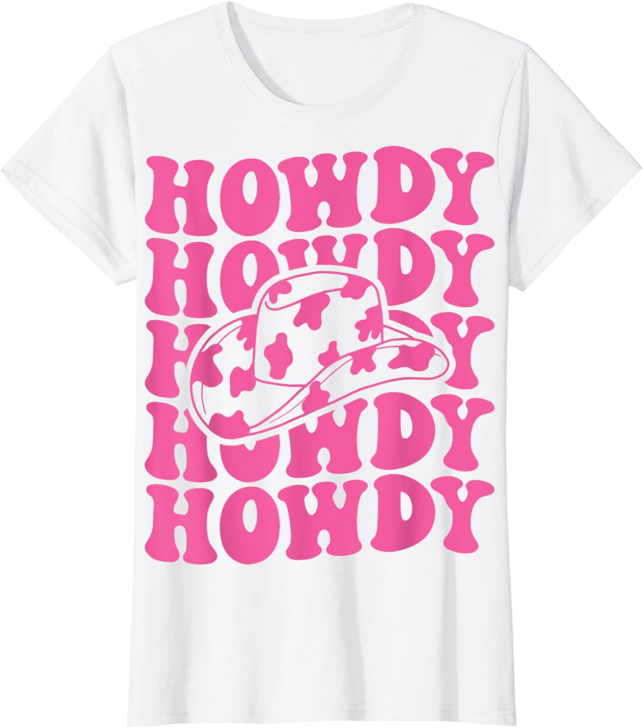 Rodeo White Howdy Western Retro Cowboy Hat Southern Cowgirl T-Shirt ...