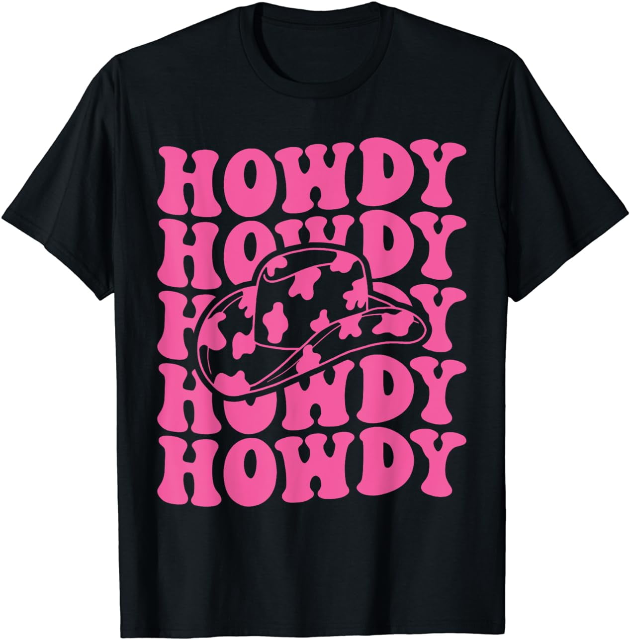 Rodeo White Howdy Western Retro Cowboy Hat Southern Cowgirl T-Shirt ...