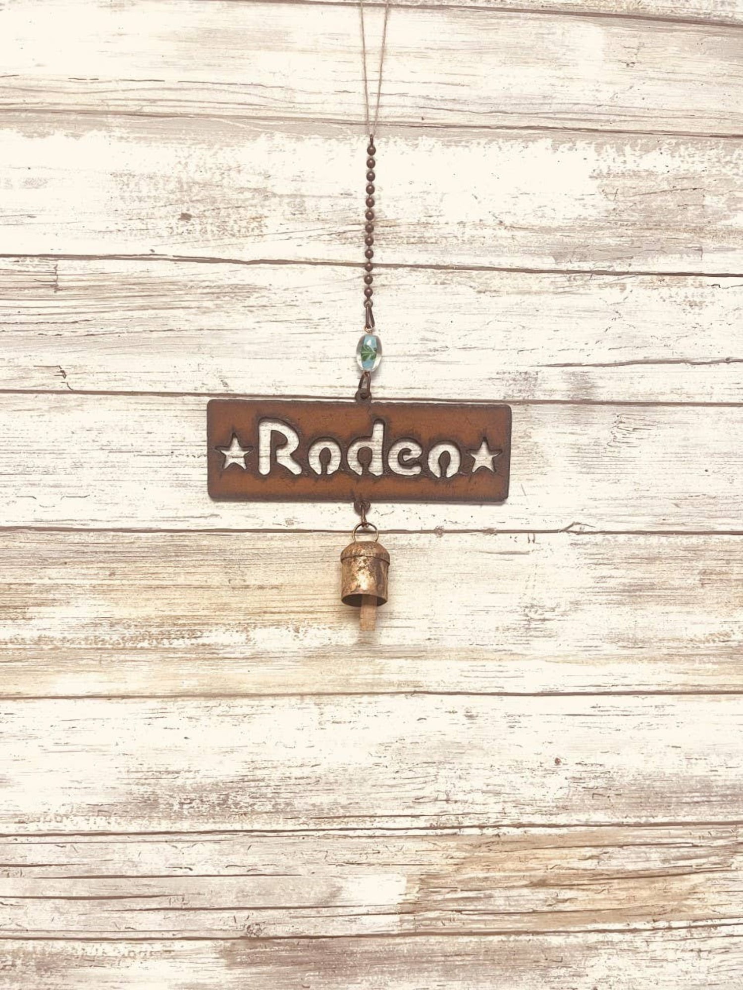Rodeo Word Bell Rustic Metal Western Chime - Walmart.com