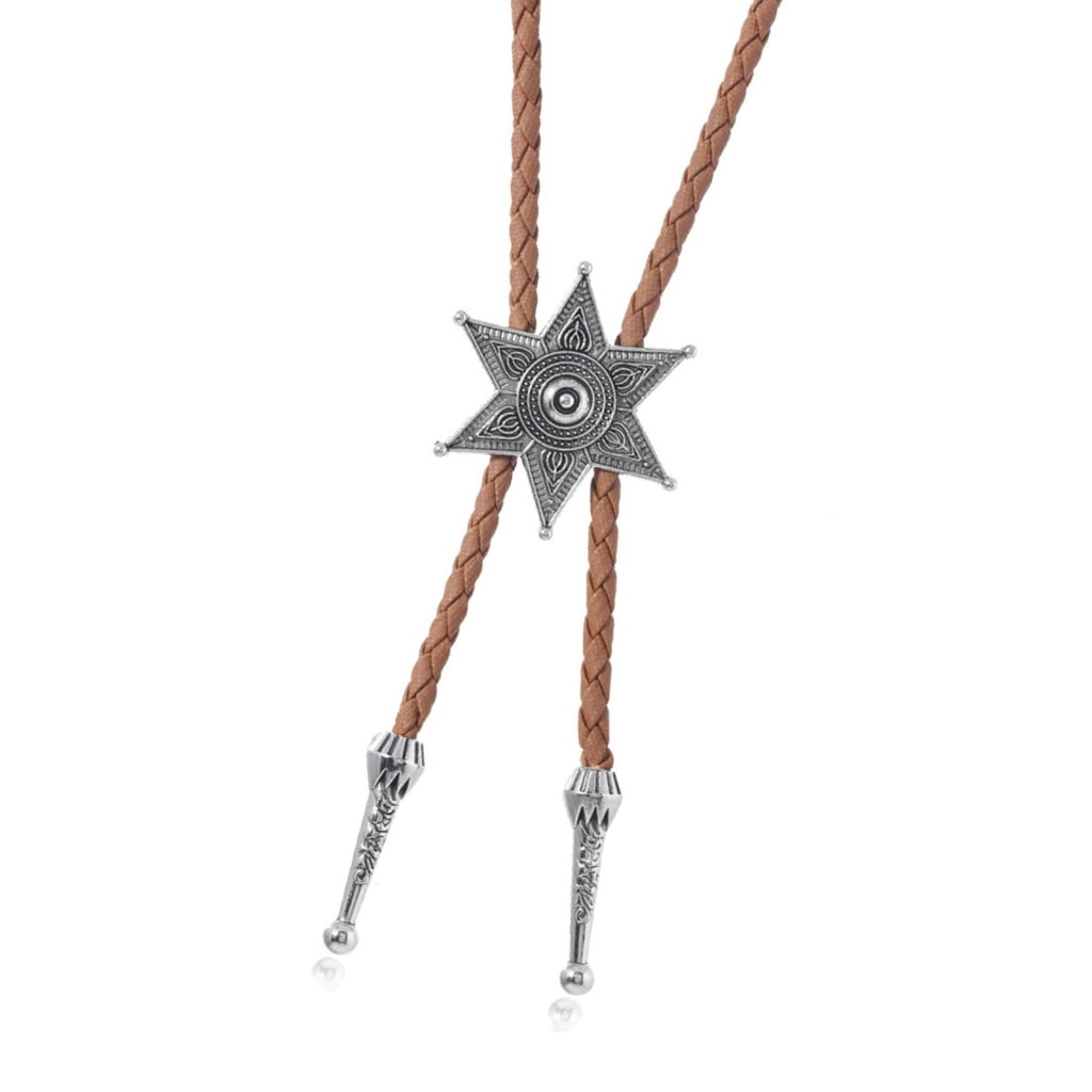 Rodeos Cord Bolo Tie with Metal Hexagram Star Pendant for Men and Women ...