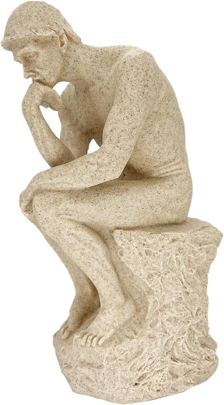 Rodin's Thinker Statue Decor Office Desktop Bookcase Sculpture Accent ...