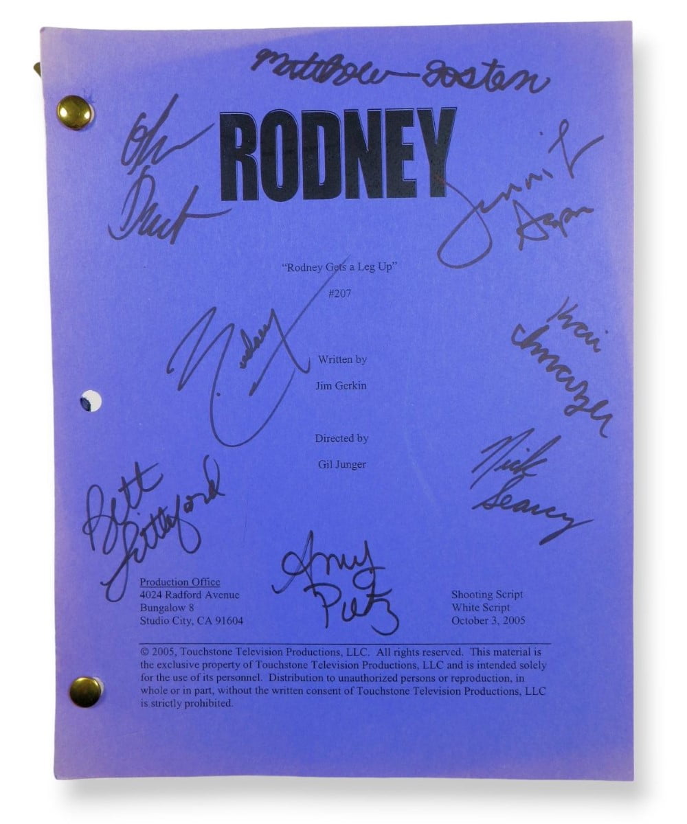 Rodney Signed Cast Autographed TV Script Carrington Pietz Aspen JSA ...