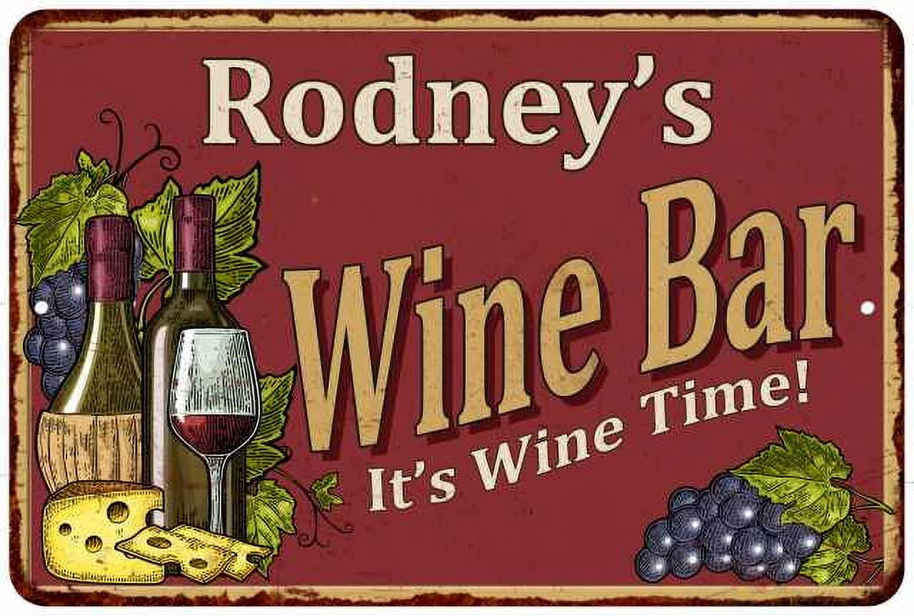 Rodney's Red Wine Bar Sign 8 x 12 High Gloss Metal 208120054316 ...