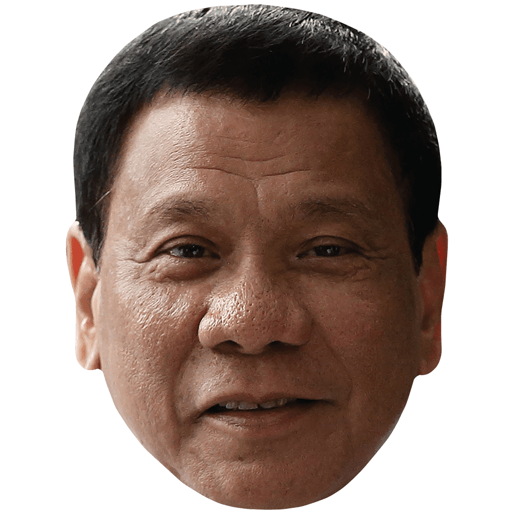 Rodrigo Duterte (Short Hair) Celebrity Mask, Flat Card Face, Fancy ...