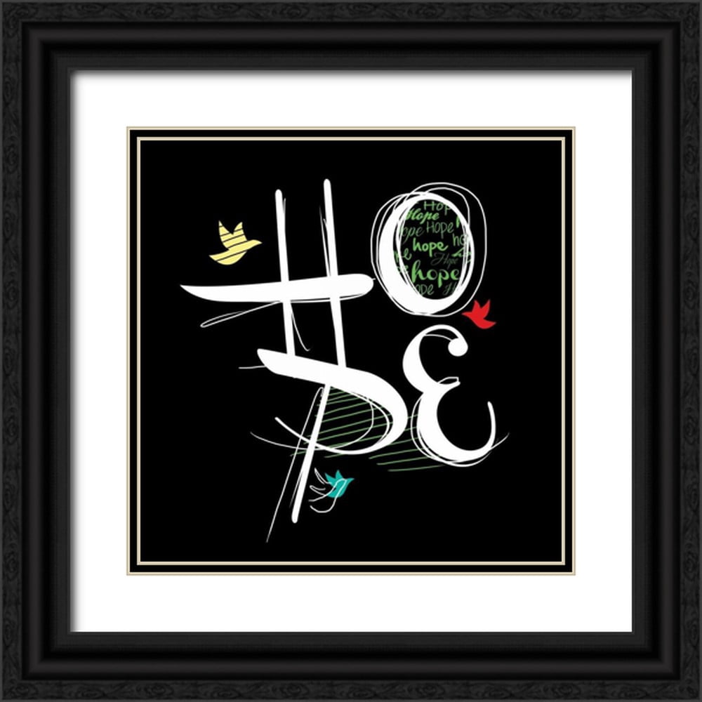 Rodriquez Jr, Enrique 20x20 Black Ornate Wood Framed with Double ...