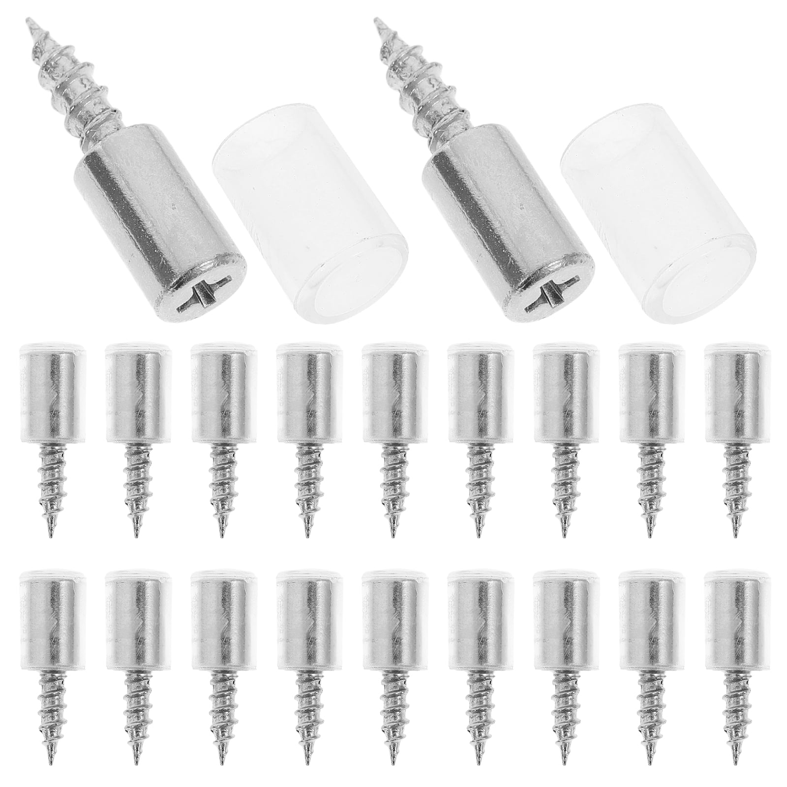 HONMEET 100pcs Silver Iron PVC Self Tapping Screws for Shelves Cabinets ...
