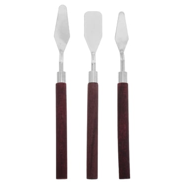 U.S. Art Supply Artist Stainless Steel Palette Knife Set, 5-Piece, Wood ...