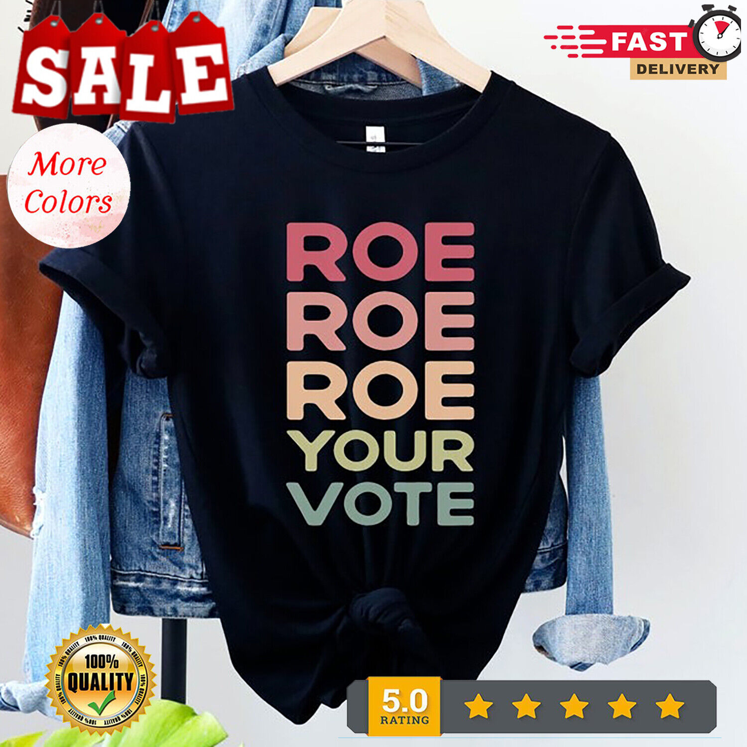 Roe Roe Roe Your Vote Shirt, Voting T-Shirt, 2024 Election Top, Vote ...