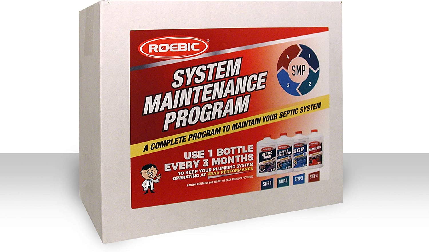 Roebic 32 Oz Septic Tank Treatment Kit 4 Bottle Smp 1000 Pak 1
