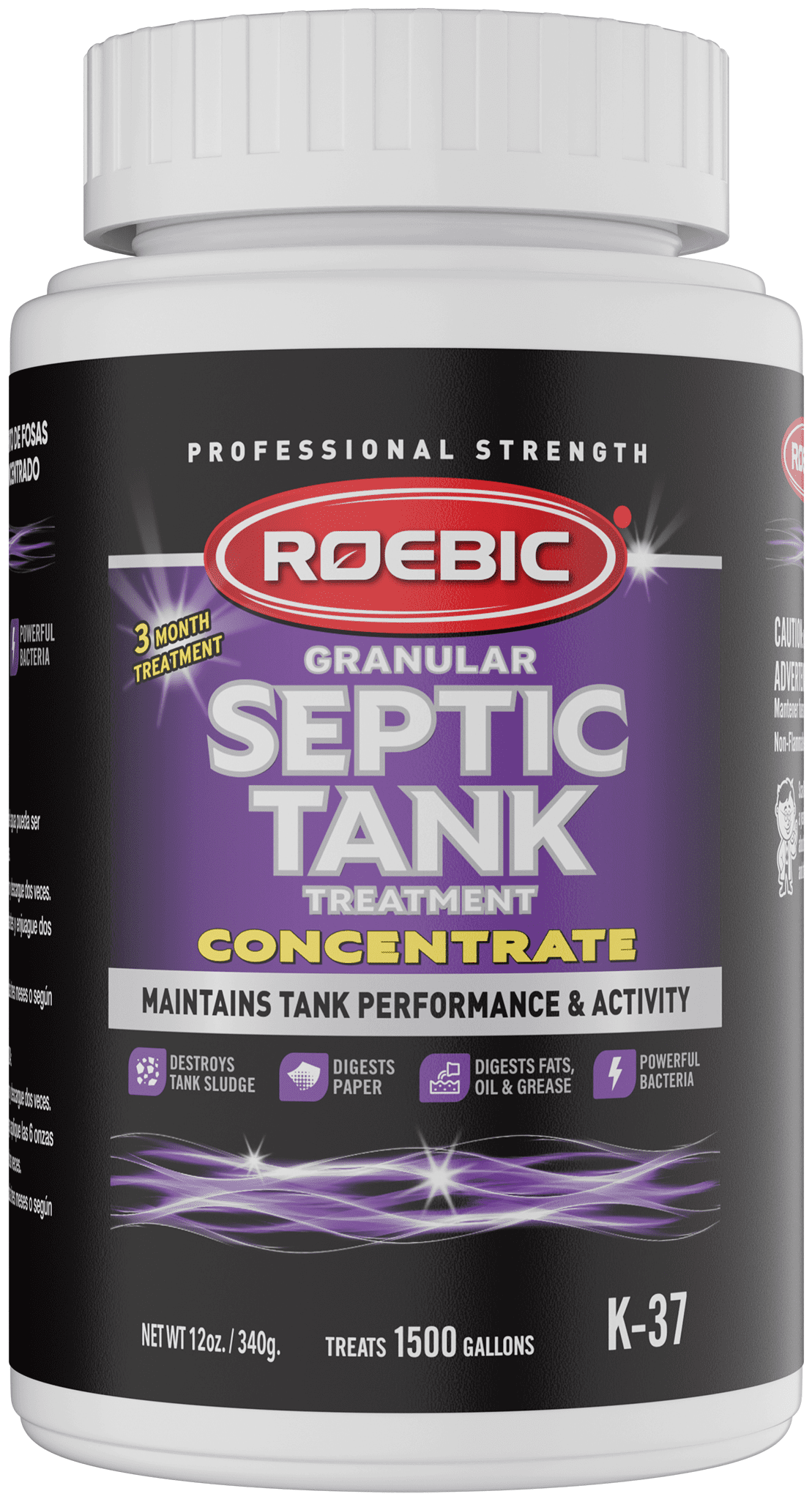 Roebic Brand K-37-Q Septic Tank Treatment, Safe for Toilets, 12 Oz ...
