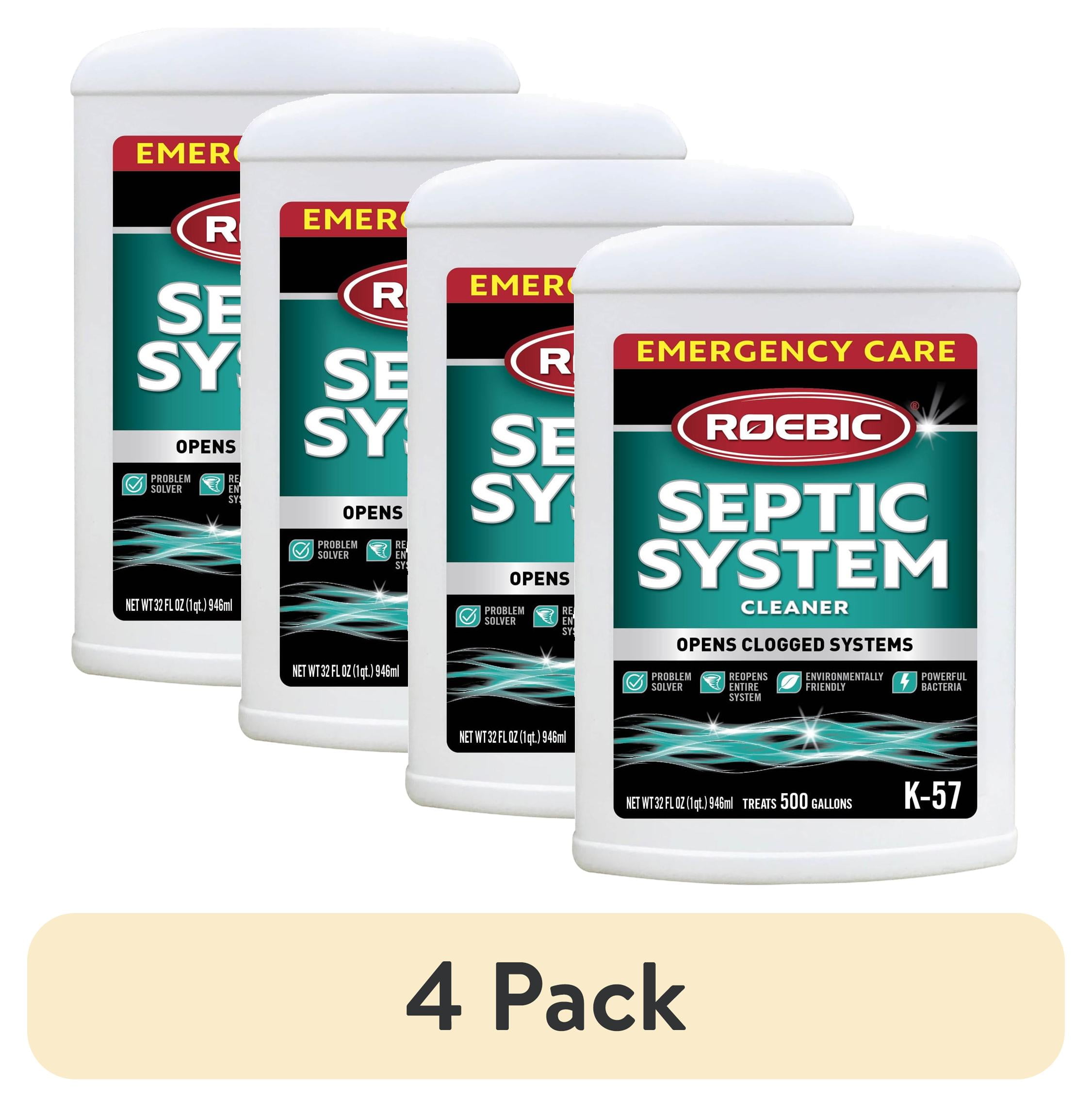 (4 pack) Roebic K-57 Septic System Drain Cleaner, Liquid Septic Tank ...