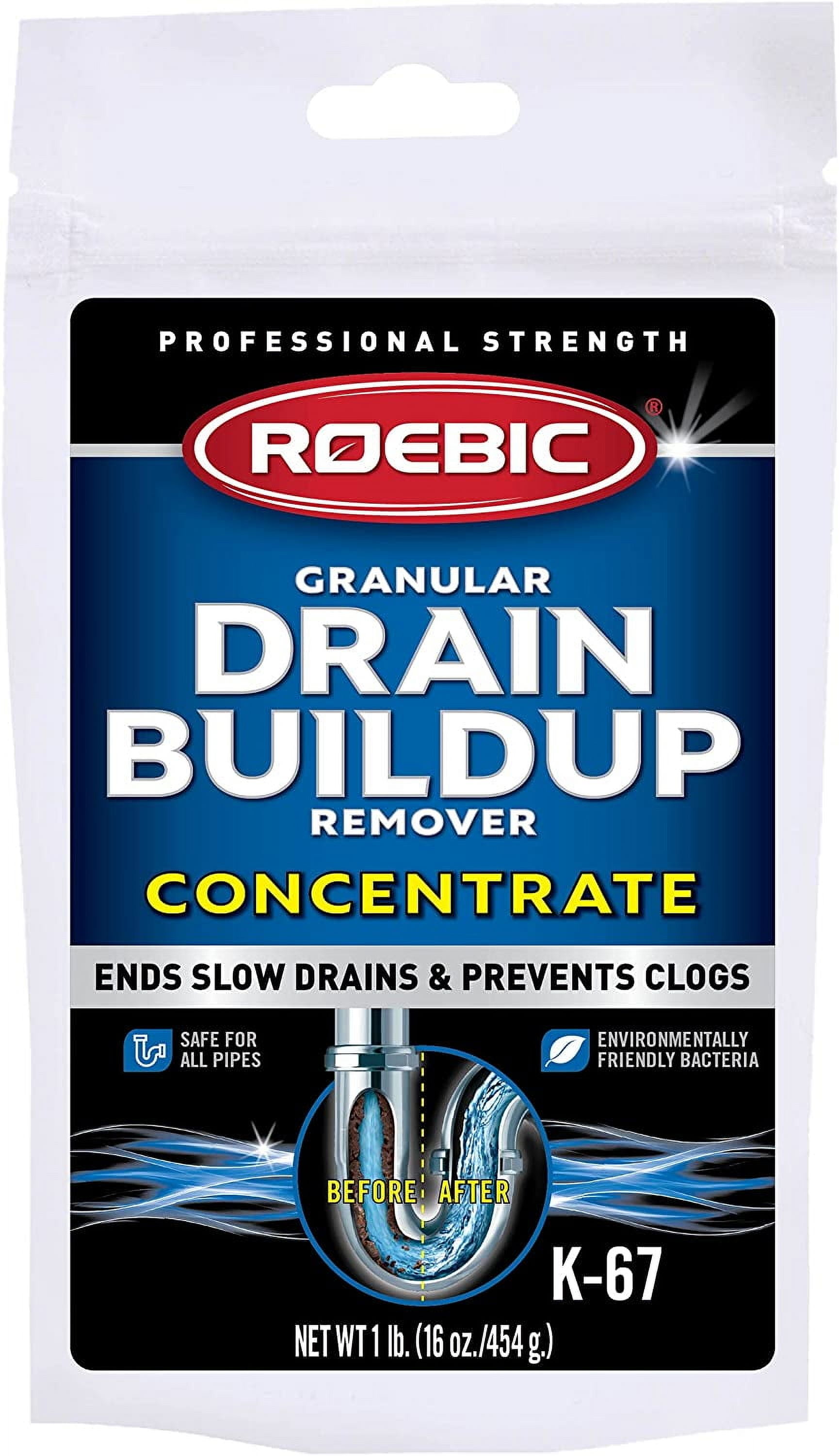 Roebic K-67GDB-12 16 oz Pouch of Granular Drain & Trap Buildup Remover - Quantity of 1 - Walmart.com