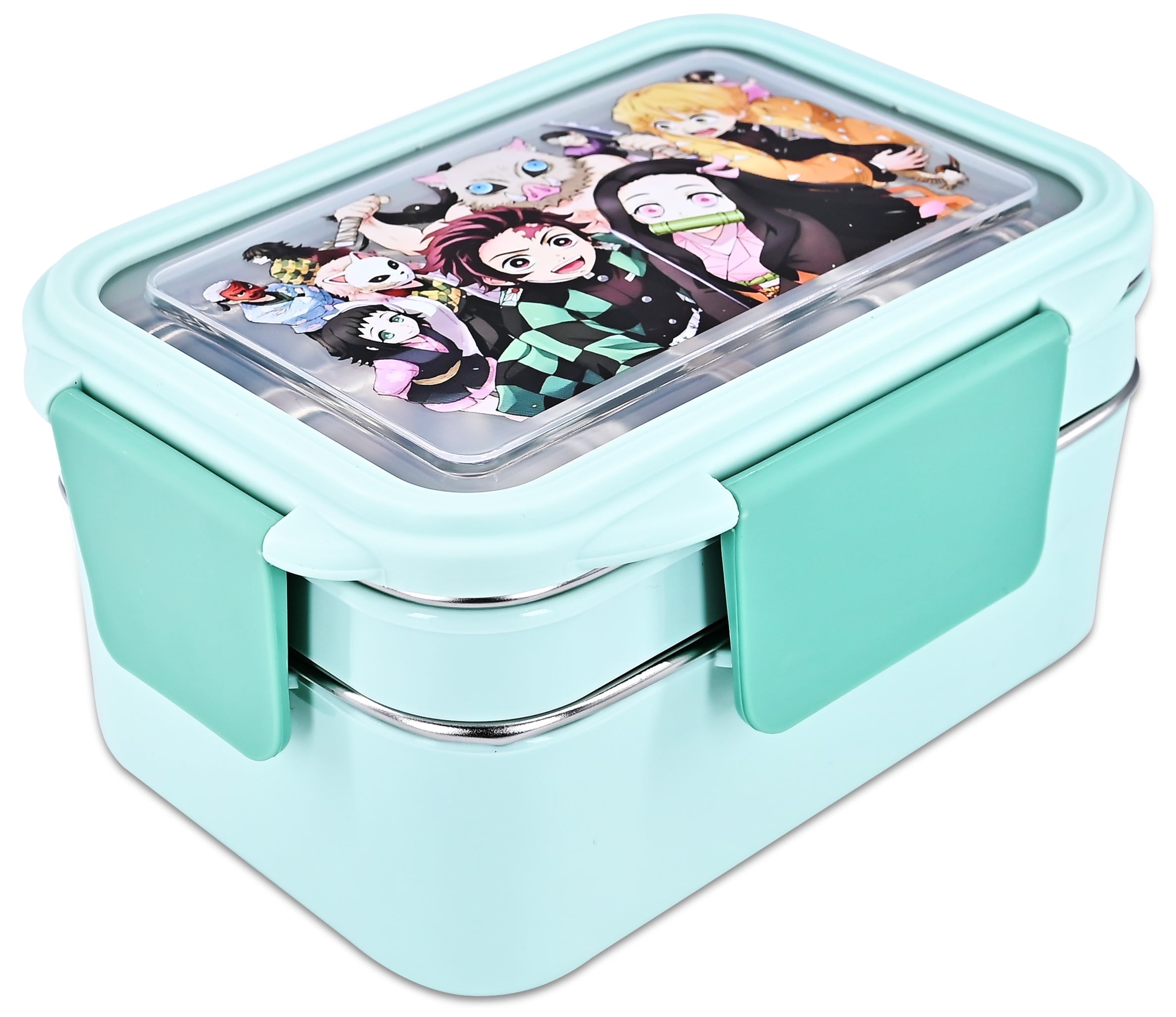 Roffatide Anime Demon Slayer All-in-One Plastic + Stainless Steel Lunch ...