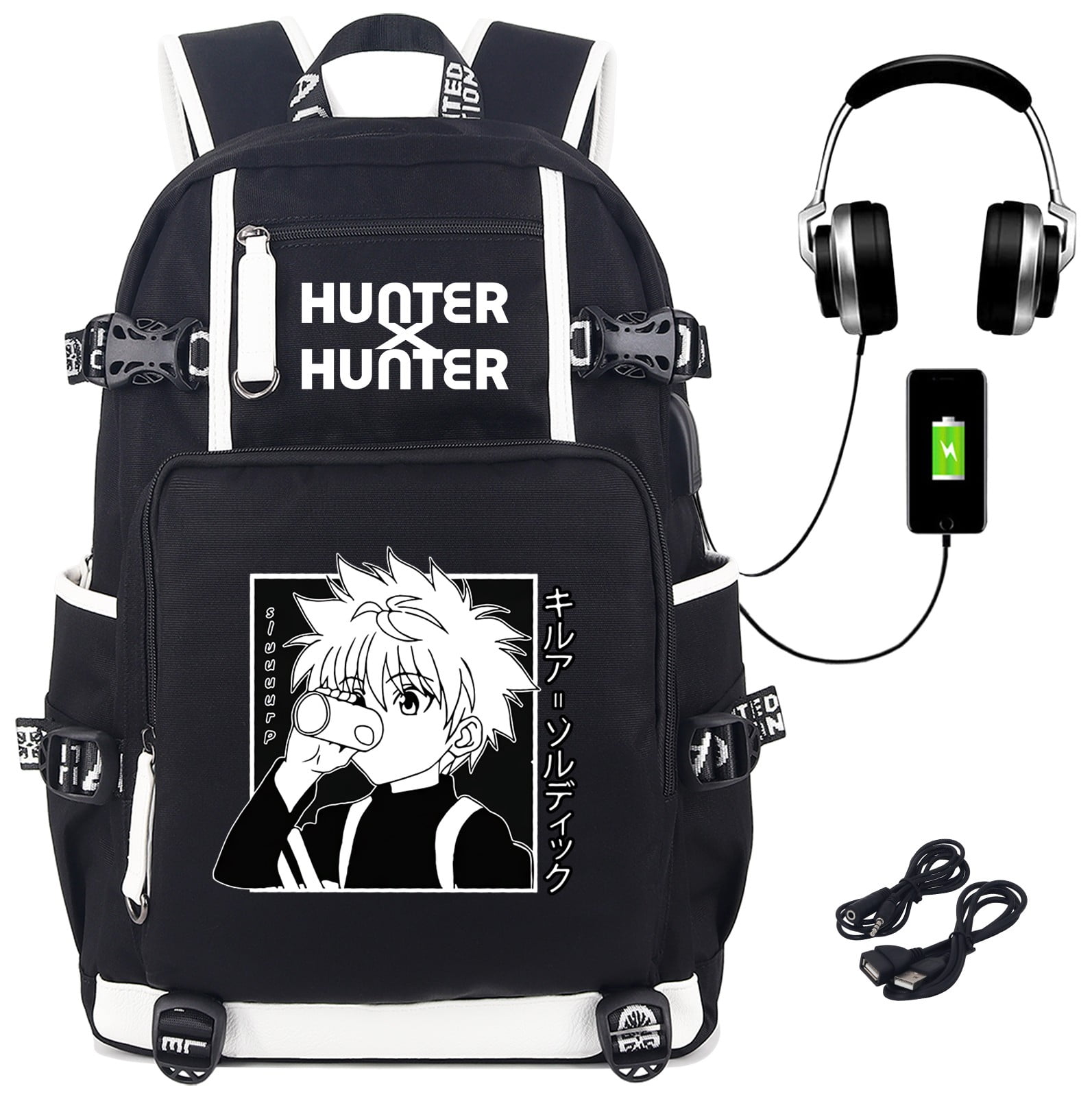 Roffatide Anime Hunter x Hunter Killua Zoldyck Laptop Backpack with USB ...