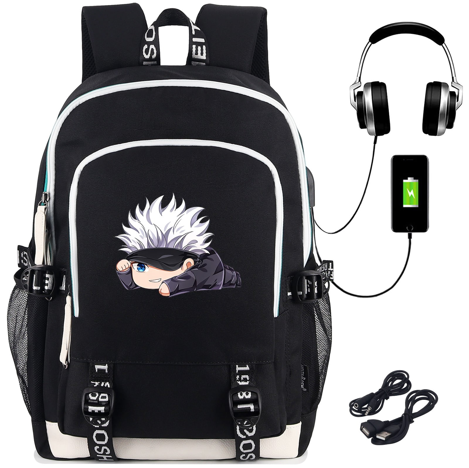 Roffatide Anime Jujutsu Kaisen Gojo Satoru Laptop Backpack with USB ...