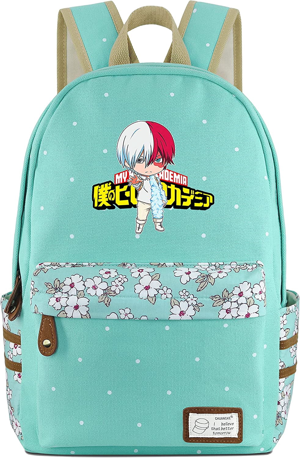 Roffatide Anime My Hero Academia Shoto Todoroki Backpack Canvas Dots ...