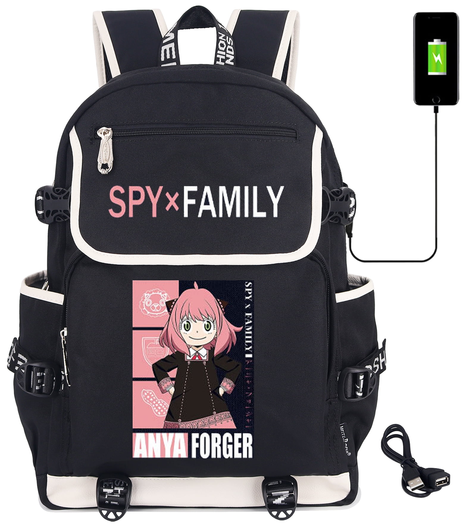 Roffatide Anime SPY×FAMILY Laptop Backpack with USB Charging Port Anya ...
